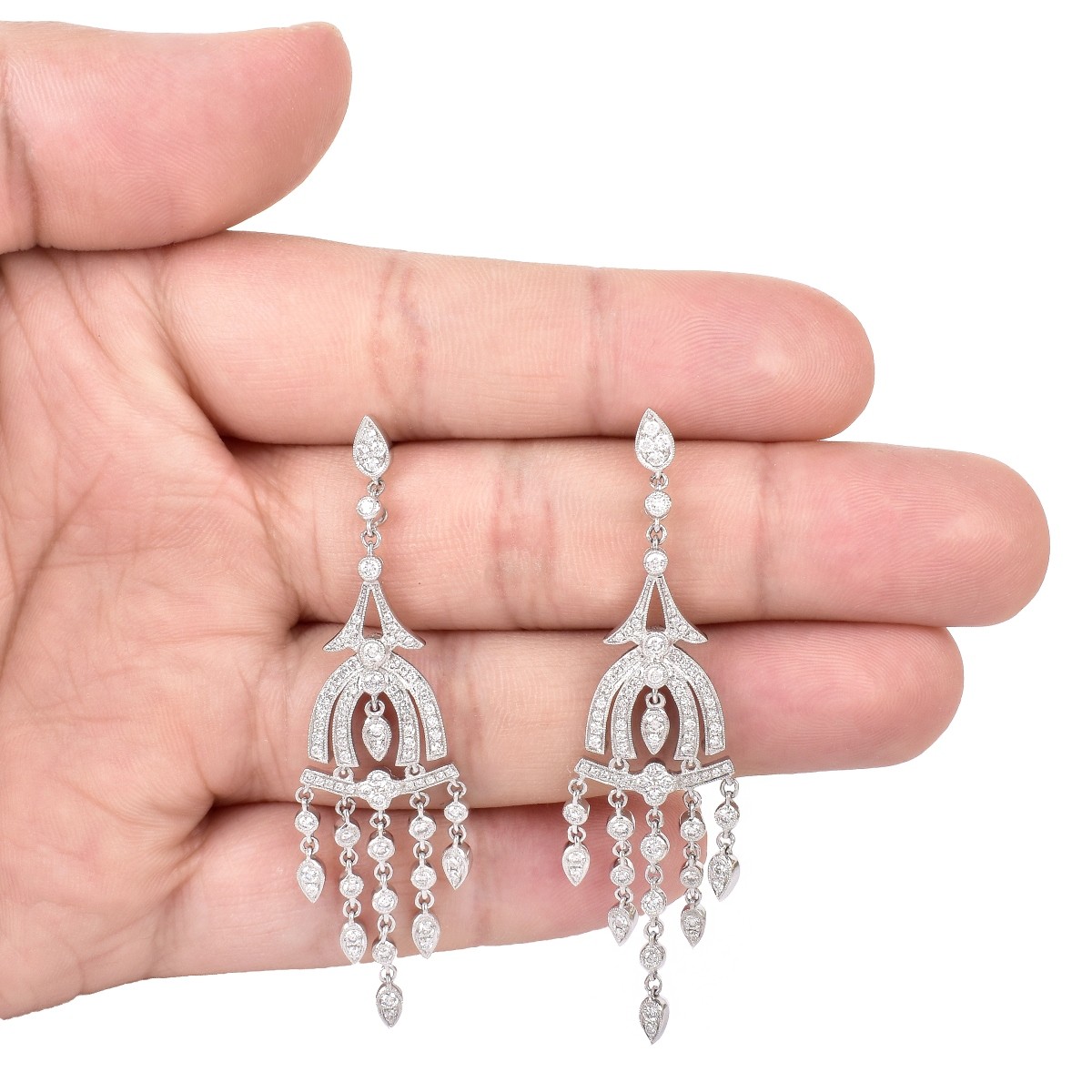 Diamond And 18K Gold Earrings Kodner Auctions diamond-and-18k-gold-earrings-kodner-auctions