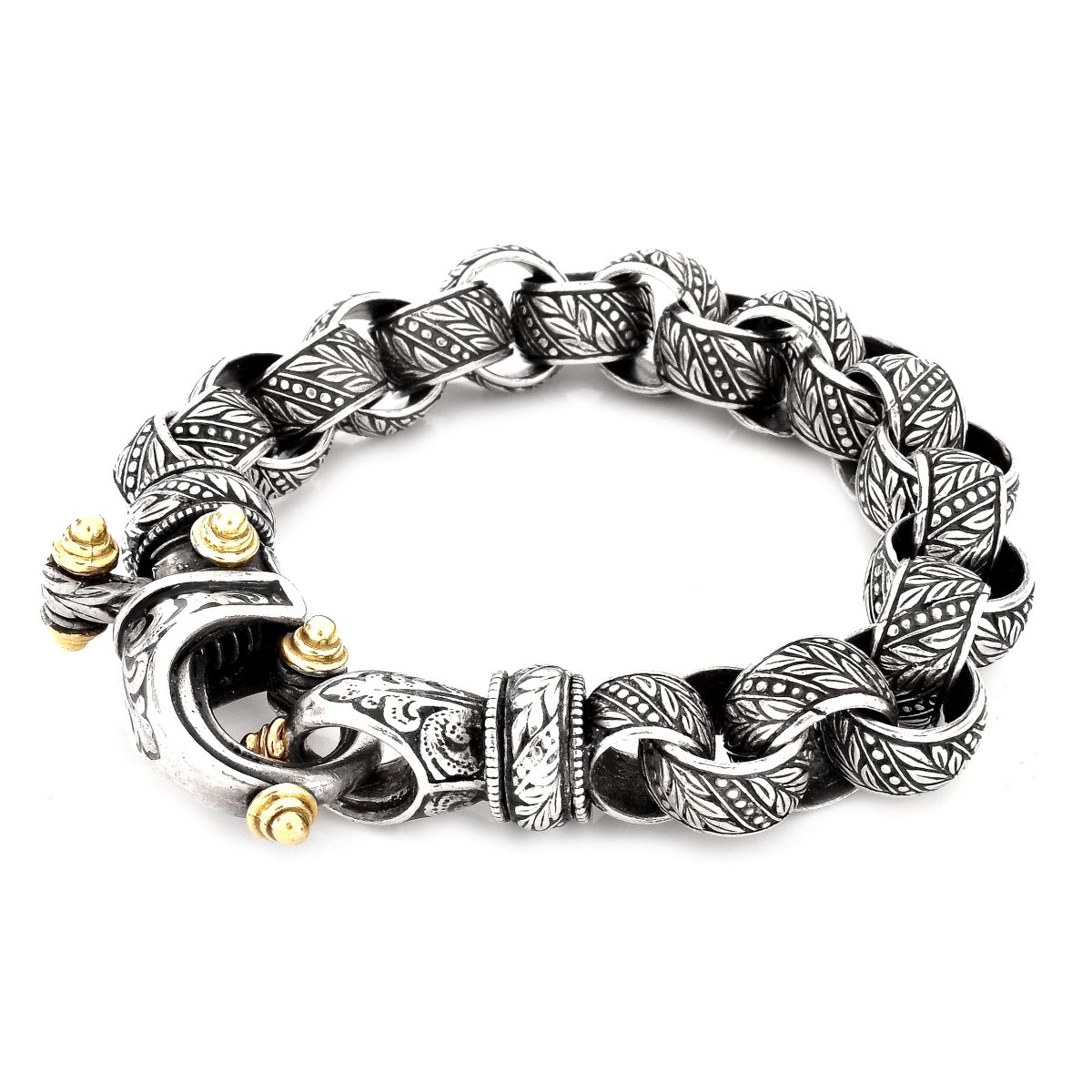 Ned Bowman Sterling and 18K Gold Bracelet | Kodner Auctions